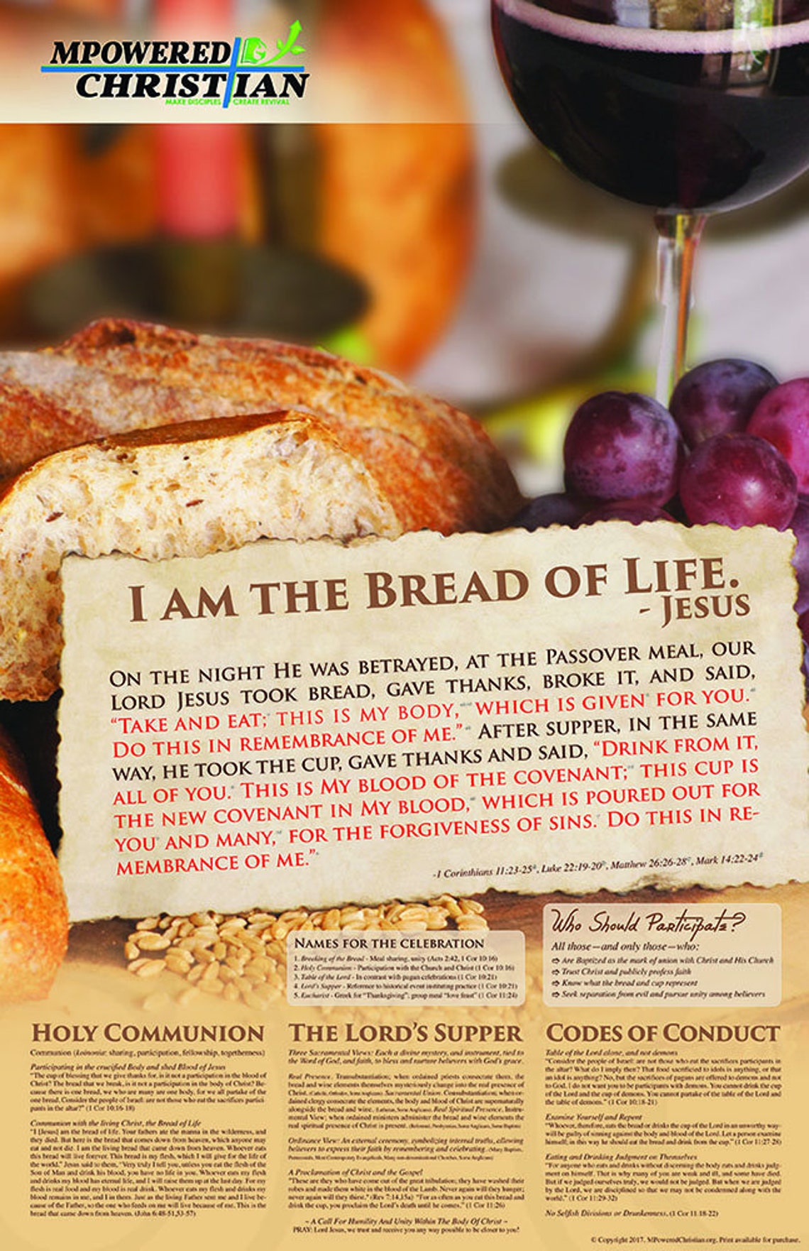 The Lord's Supper Educational Christian Wall Art, Educational Church ...