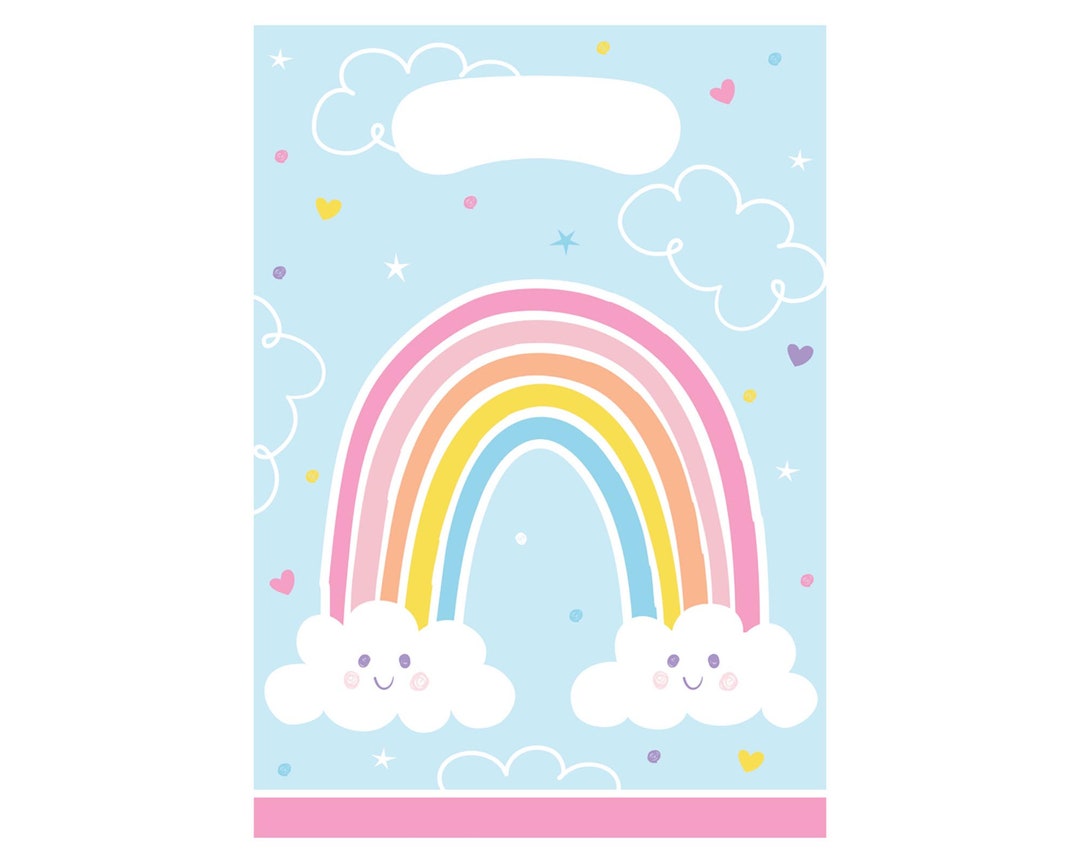 Pastel Rainbow Party Treat Bags- Pastel Birthday Favors, Pastel Rainbow ...