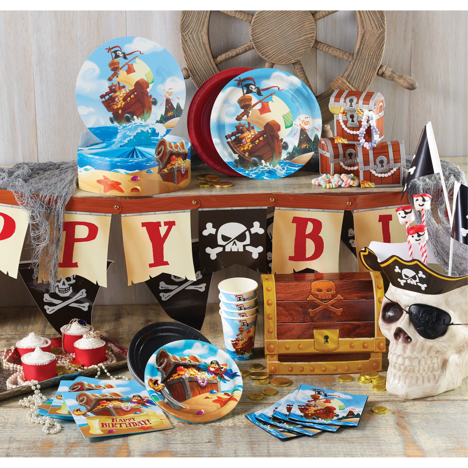 Pirate Party Plates Large Pirate Birthday Party Plates | Etsy