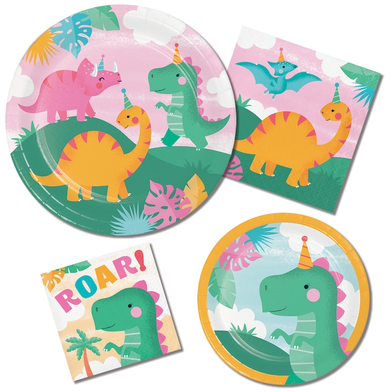 Girl Dinosaur Party Decorations - Pink Dinosaur Decor, Girl Dinosaur ...