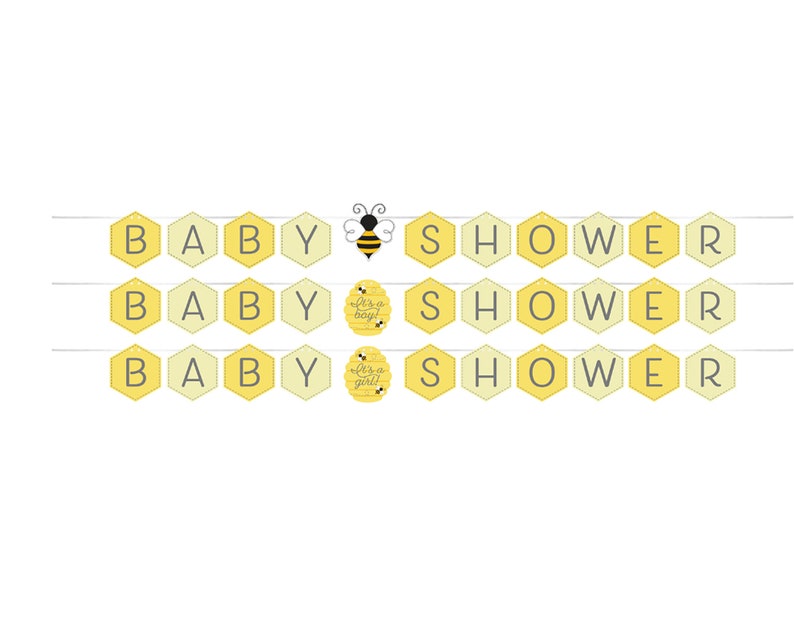 Bee Baby Shower Banner Bee Baby Shower Decoration Baby | Etsy