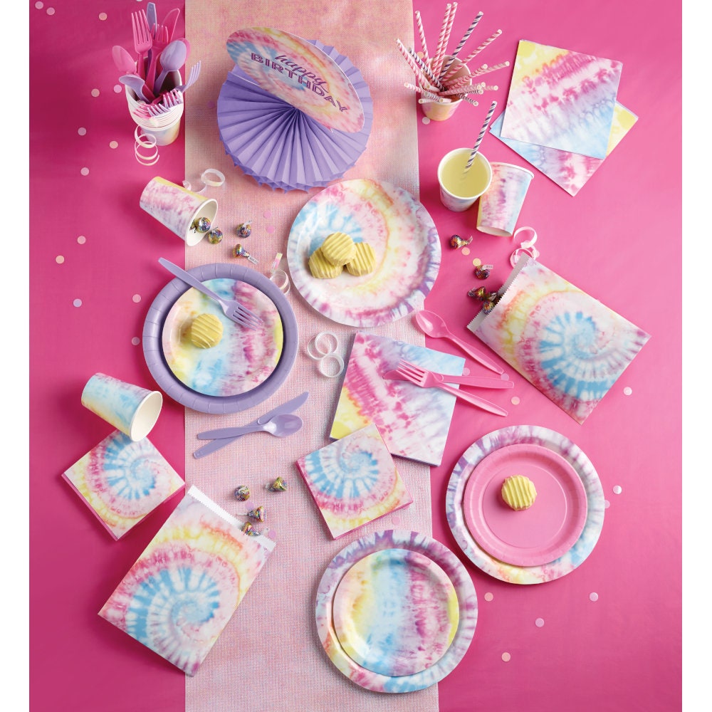 Pastel Tie Dye Table Cover- Tie Dye Birthday Party, Groovy Party ...