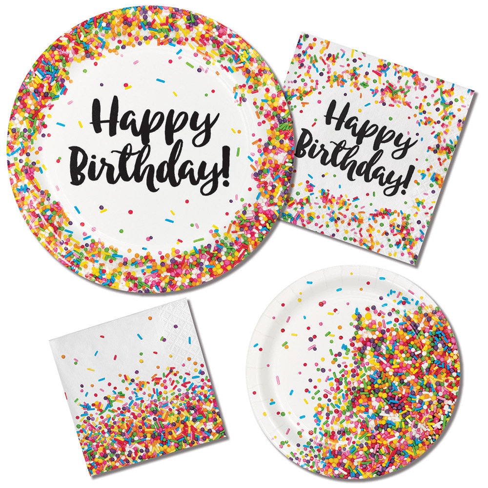 Sprinkles Birthday Party Plates, Fun Dessert Plates, Set of 8 - Etsy