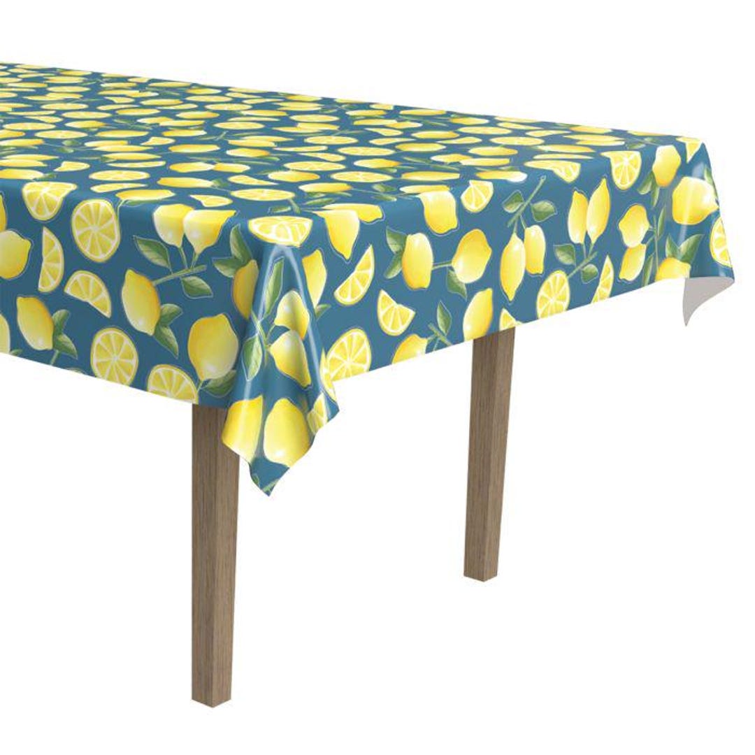 Fancy Lemon Party Tablecover/ Lemon Bridal Shower Table Cover / Lemon ...