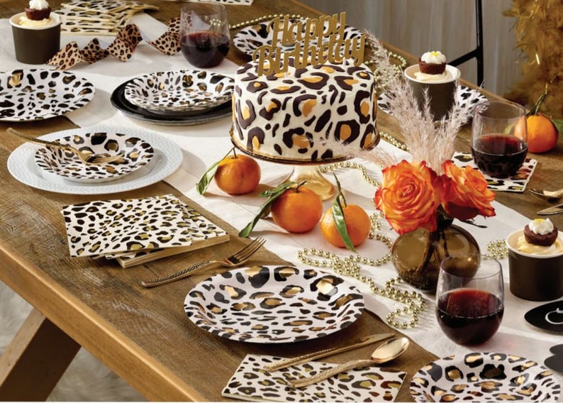 Leopard Print Wine Glasses 6 CT Leopard Print Cups Cheetah - Etsy