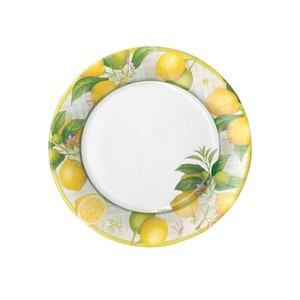 Fancy Lemon Party Plates/ Lemon Bridal Shower Plates/ Upscale Lemon ...
