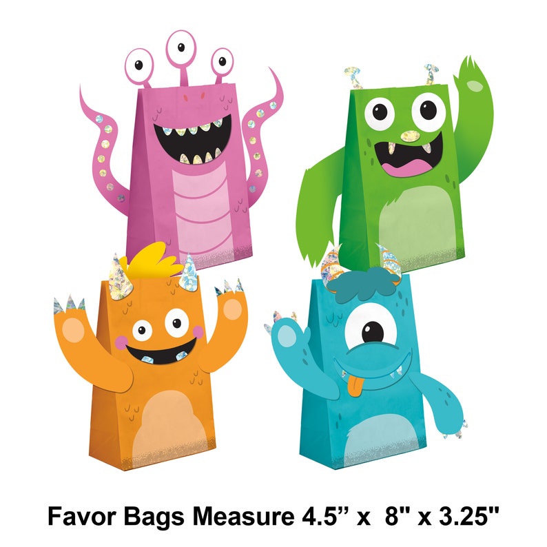 Monster Favor Bags Monster Birthday Monster Favors Monster - Etsy