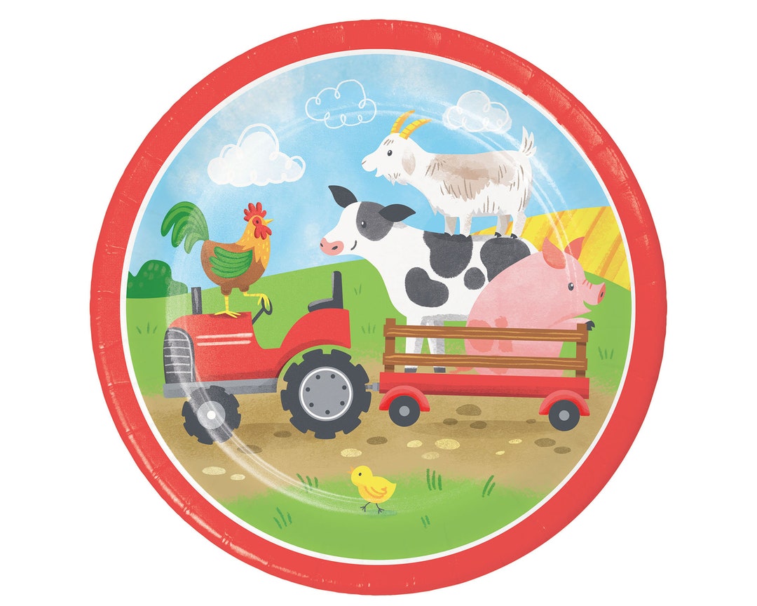Farm Party Small Plates- Barnyard Party Plates, Farm Birthday, Farm ...