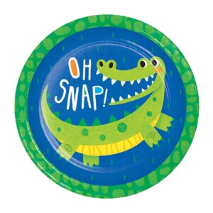 Alligator Party Plates- Alligator Large Plates, Oh Snap Party Plates ...