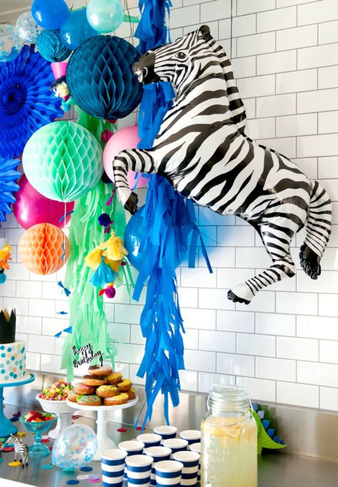 Party Animals Zebra Balloon/ Zebra Balloon/ Jungle Party Balloons ...