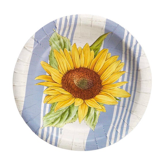 Farmhouse Sunflower Dessert Plates Fresh Sunflower Dessert Plates Rustic Sunflower Party Small Plates 8pk
