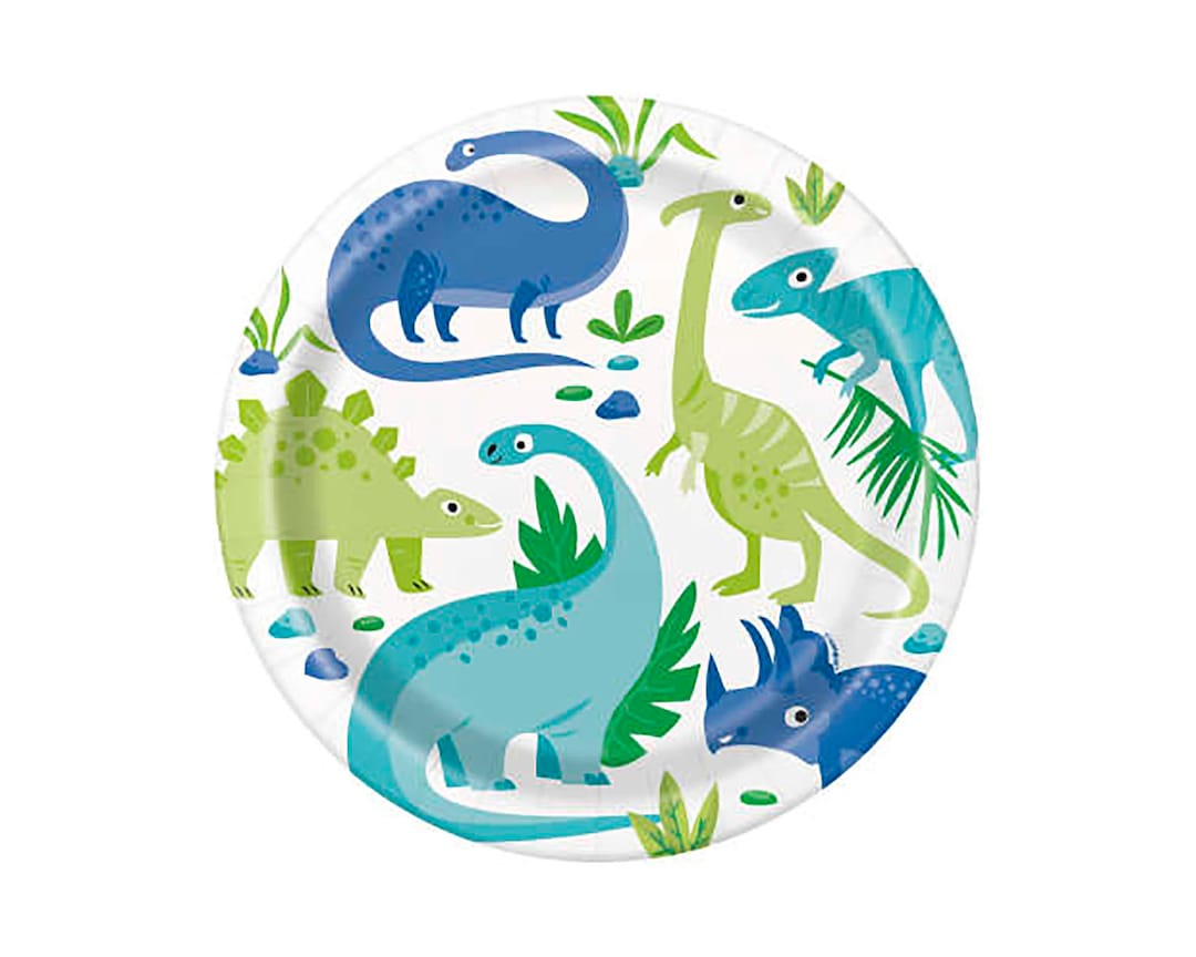 Dinosaur Party Plates- Large Dino Plates, Dinosaur Birthday Plates ...