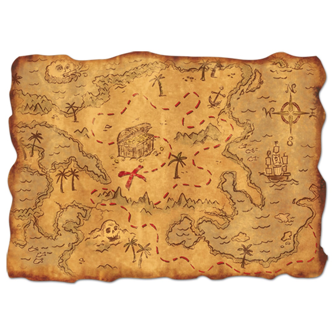 Treasure Map Favor/ Pirate Treasure Map Decor/ Pirate Map/ Treasure Map ...