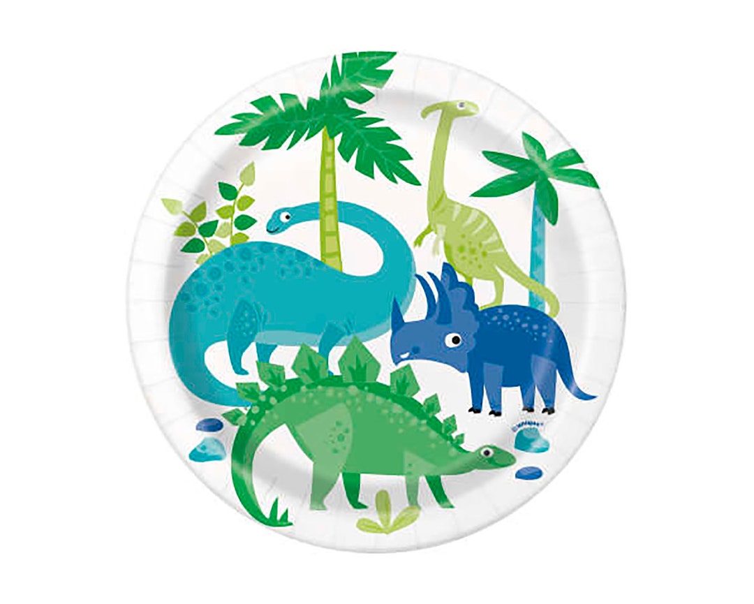 Dinosaur Party Plates- Small Dino Plates, Dinosaur Birthday Plates ...
