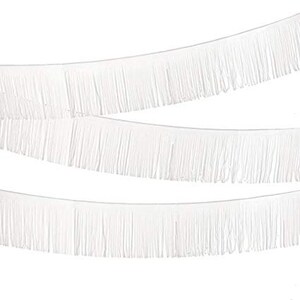 White Tissue Fringe Decoration / White Fringe Decor / White Fringe ...