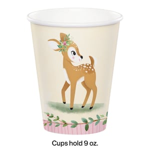 Deer Baby Shower Cups – Woodland Birthday Party, Set of 8 - Etsy