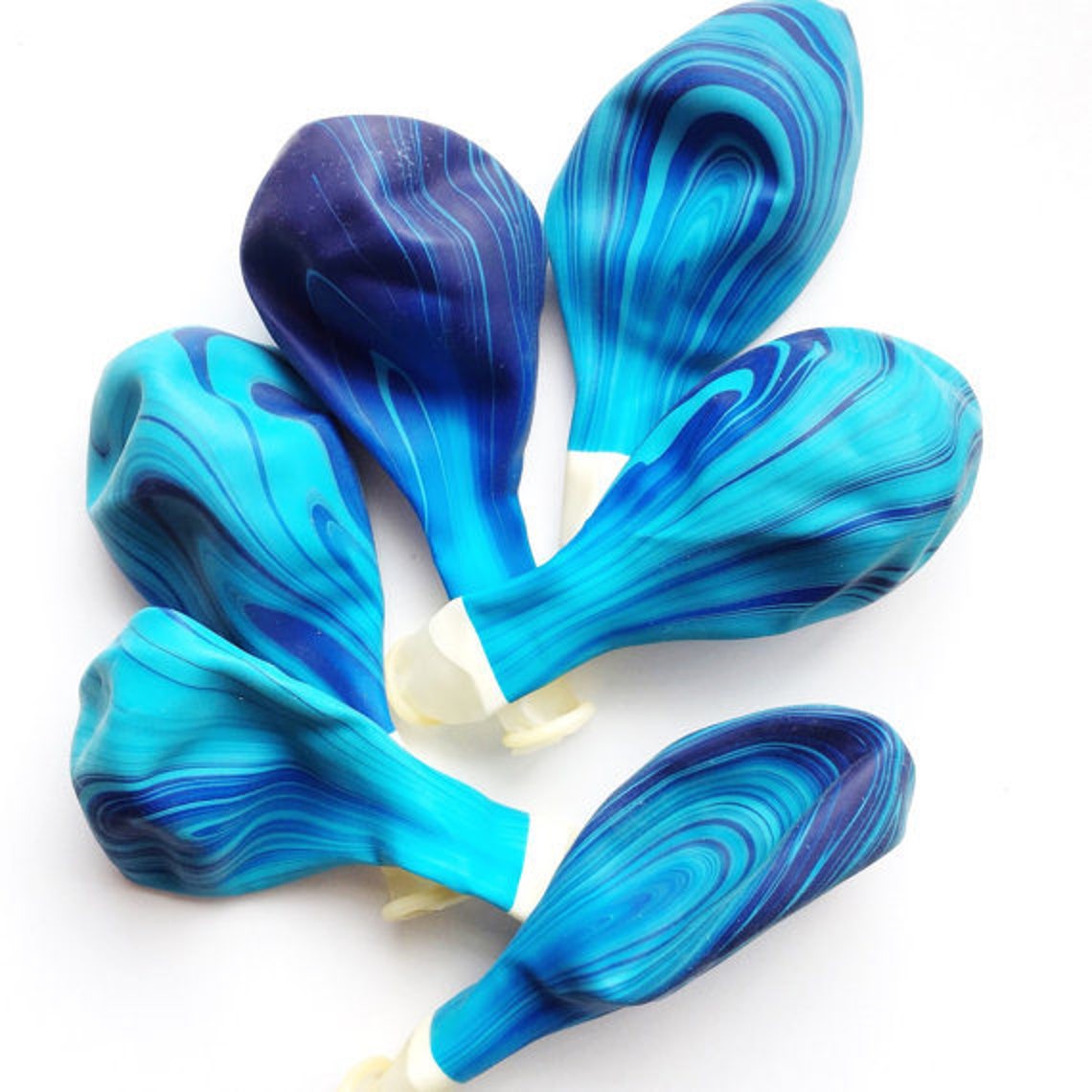 10 CT Blue Marble Latex Balloons/ Mermaid Latex Balloons/ - Etsy