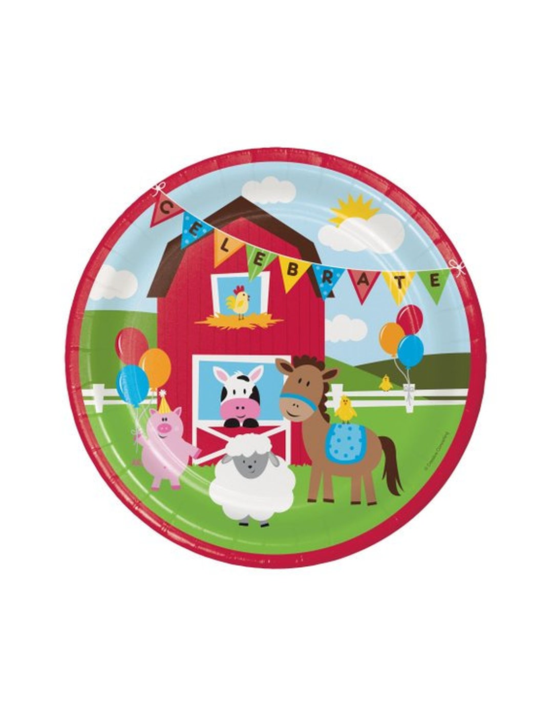 Farm Birthday Party Plates/ Barnyard Farm Party Plates/ Farm Party ...