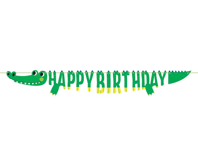 Alligator Birthday Banner- Alligator Birthday Decor, Swamp Birthday ...