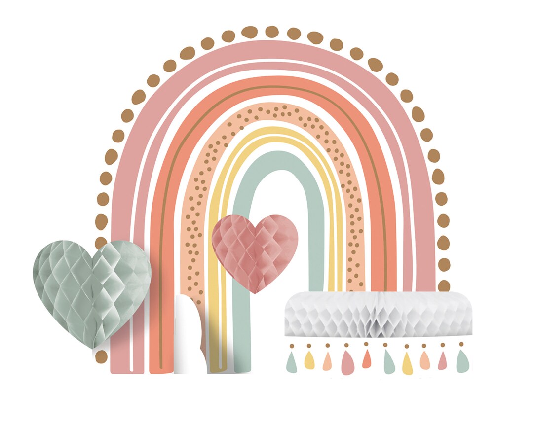 Boho Rainbow Centerpiece- Boho Baby Shower, Boho Rainbow Birthday ...