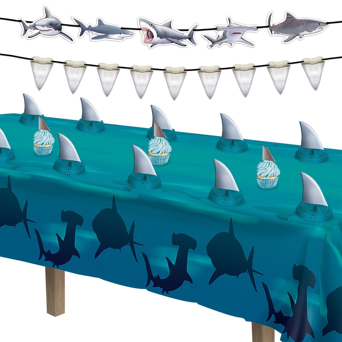 Shark Birthday Banner- Shark Birthday Decor, Jawsome Party Decor, Shark ...