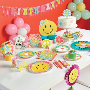 Groovy Party Centerpiece- Two Groovy Decoration, Groovy Party Supplies ...