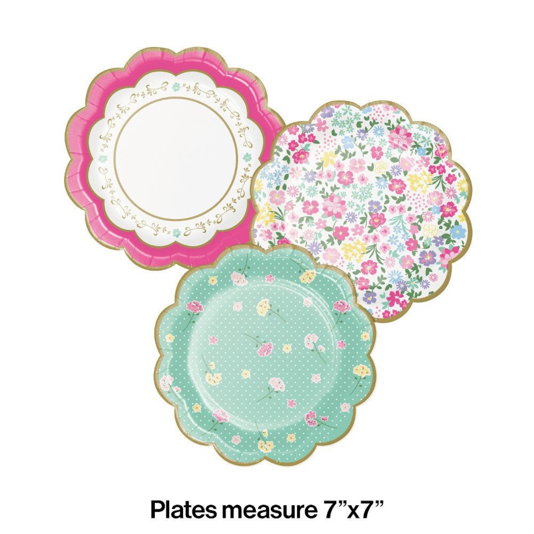Tea Party Scalloped Small Plates / Fancy Tea Party Plates / Vintage ...