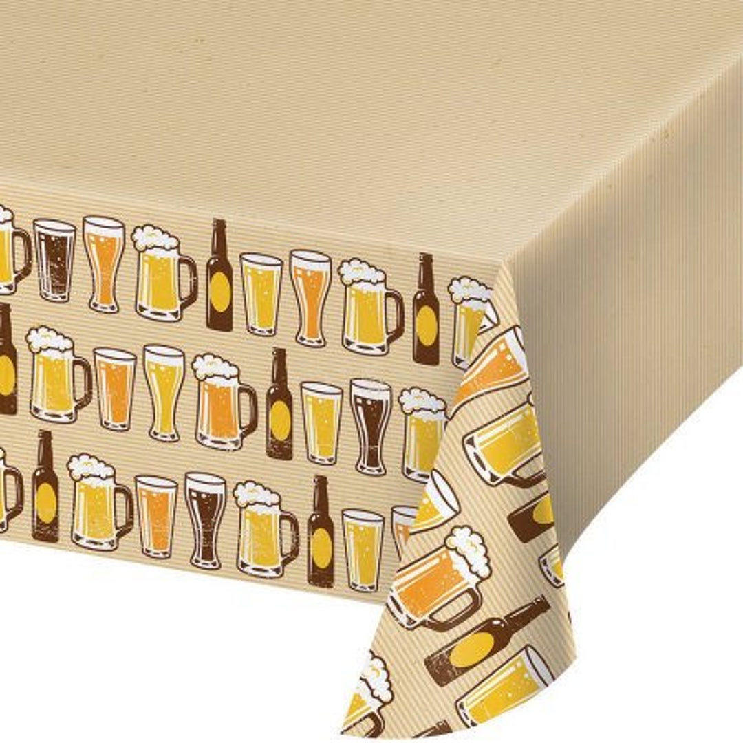 Cheers and Beers Party Tablecover/ Beer Party Tablecover/ Beer Theme ...