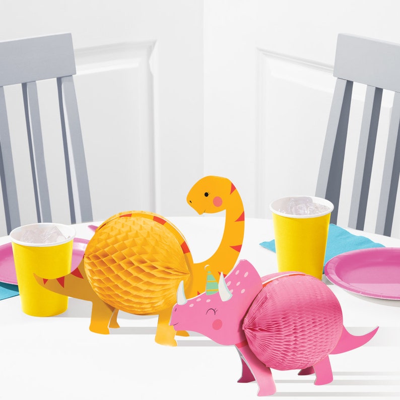 Girl Dinosaur Party Centerpiece- Pink Dinosaur Decor, Girl Dinosaur ...