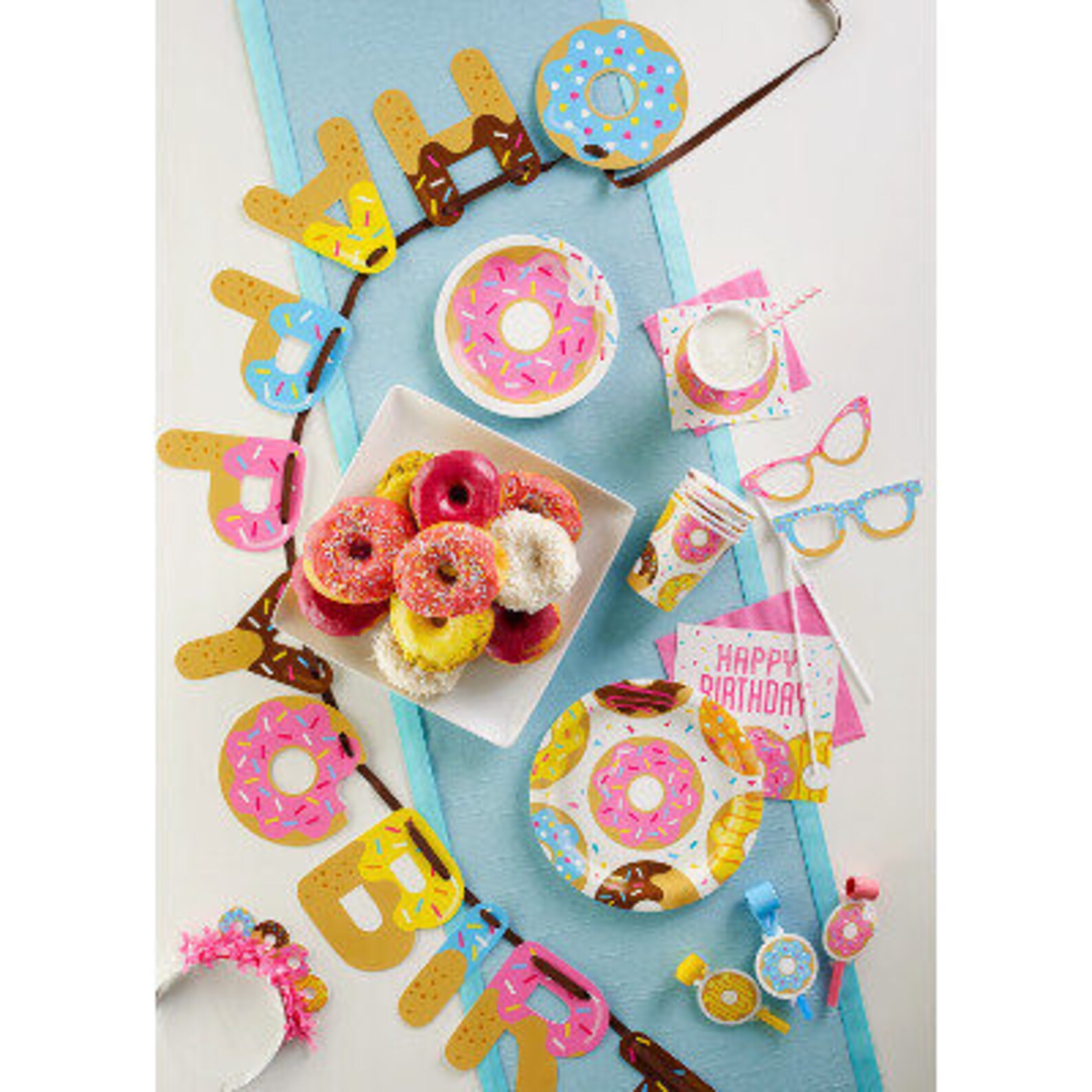 Donut Party Happy Birthday Banner/donut Theme Party Banner/ - Etsy