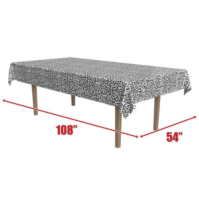 Snow Leopard Print Tablecover- Jungle Party Tablecover, Leopard Party ...