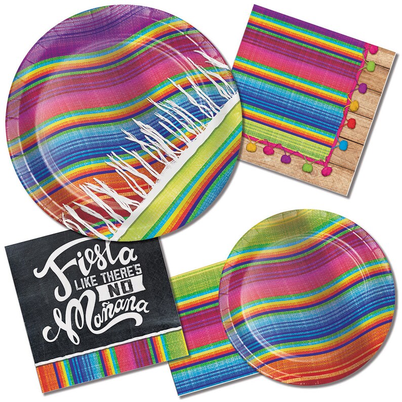Fiesta Party Plates/ Fiesta Party Supplies/ Taco Party/ Mexican Food ...
