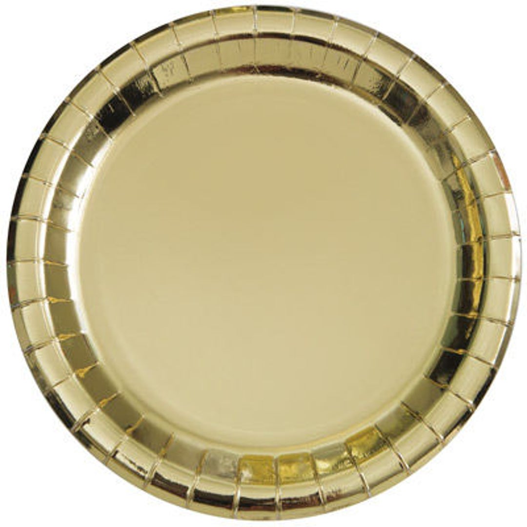 Metallic Gold Foil Party Plates, Shiny Disposable Dessert Plates - Etsy