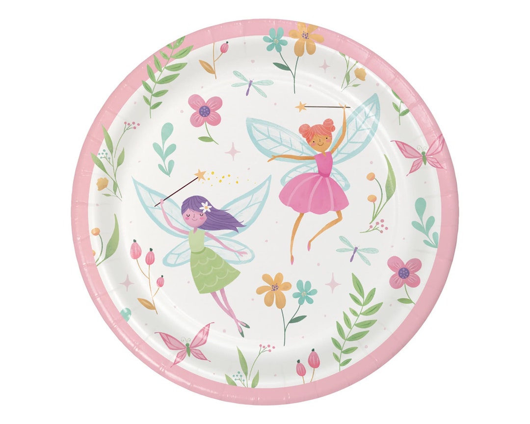 Fairy Party Plates- Fairy Birthday Small Plates, Fairy First Birthday ...