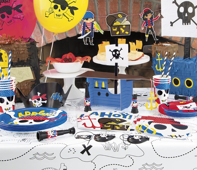 Pirate Party Plates Large Pirate Birthday Party Plates - Etsy