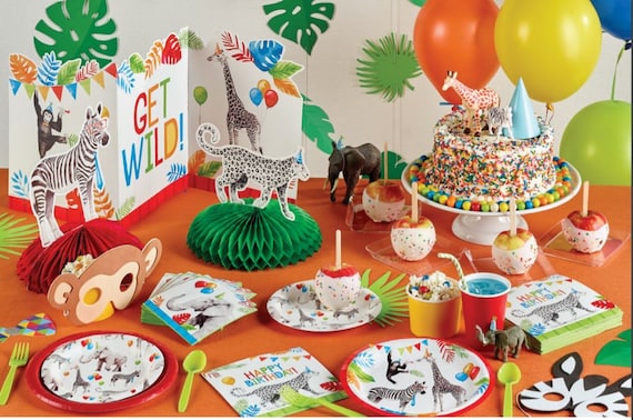 Party Animals Party Plates Small Party Animal Plates Party Animal Birthday Party Animal Party Theme Party Animal Plates