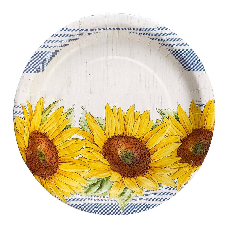 Farmhouse Sunflower Large Plates/fresh Sunflower Dinner - Etsy