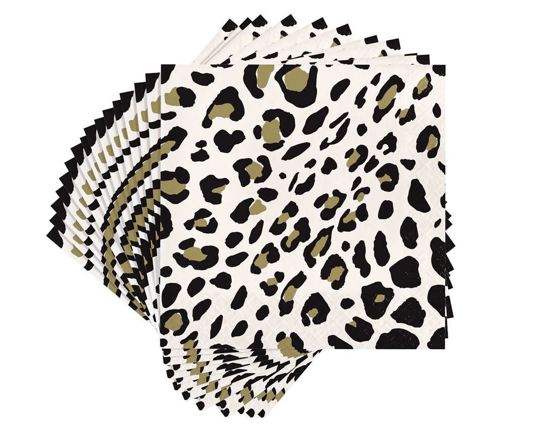 Leopard Print Party Napkins- Large Leopard Print Napkins, Cheetah Print ...