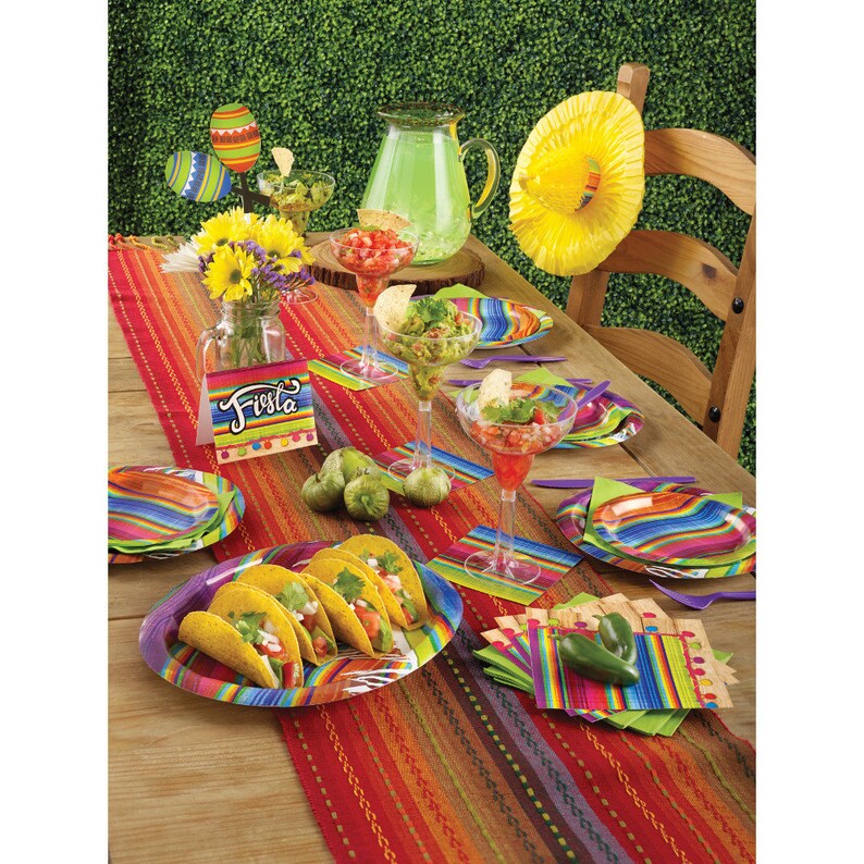 Fiesta Party Plates/ Fiesta Party Supplies/ Taco Party/ Mexican Food ...