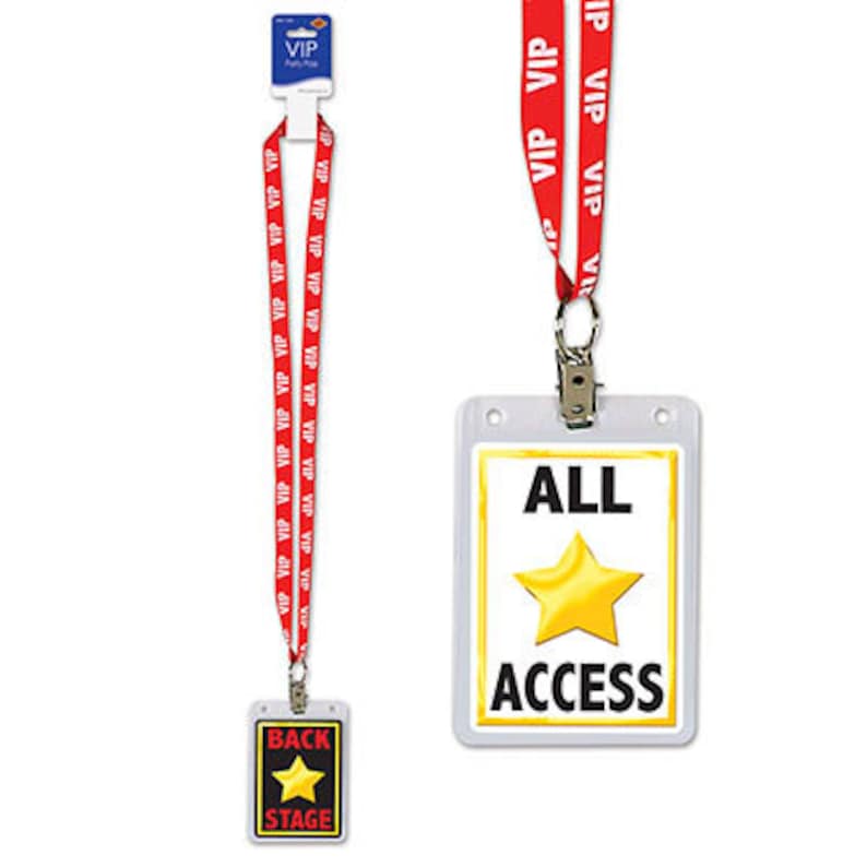 Hollywood Party VIP Lanyard / Oscar Party Favors/ Awards Night Party ...