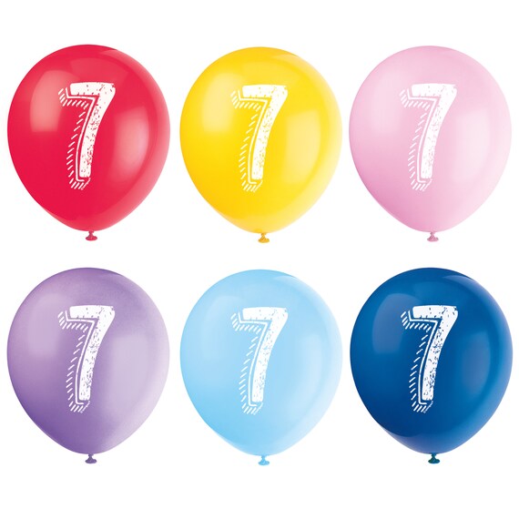 Number 7 Latex Balloons Seven Balloons 7 Balloons Number | Etsy
