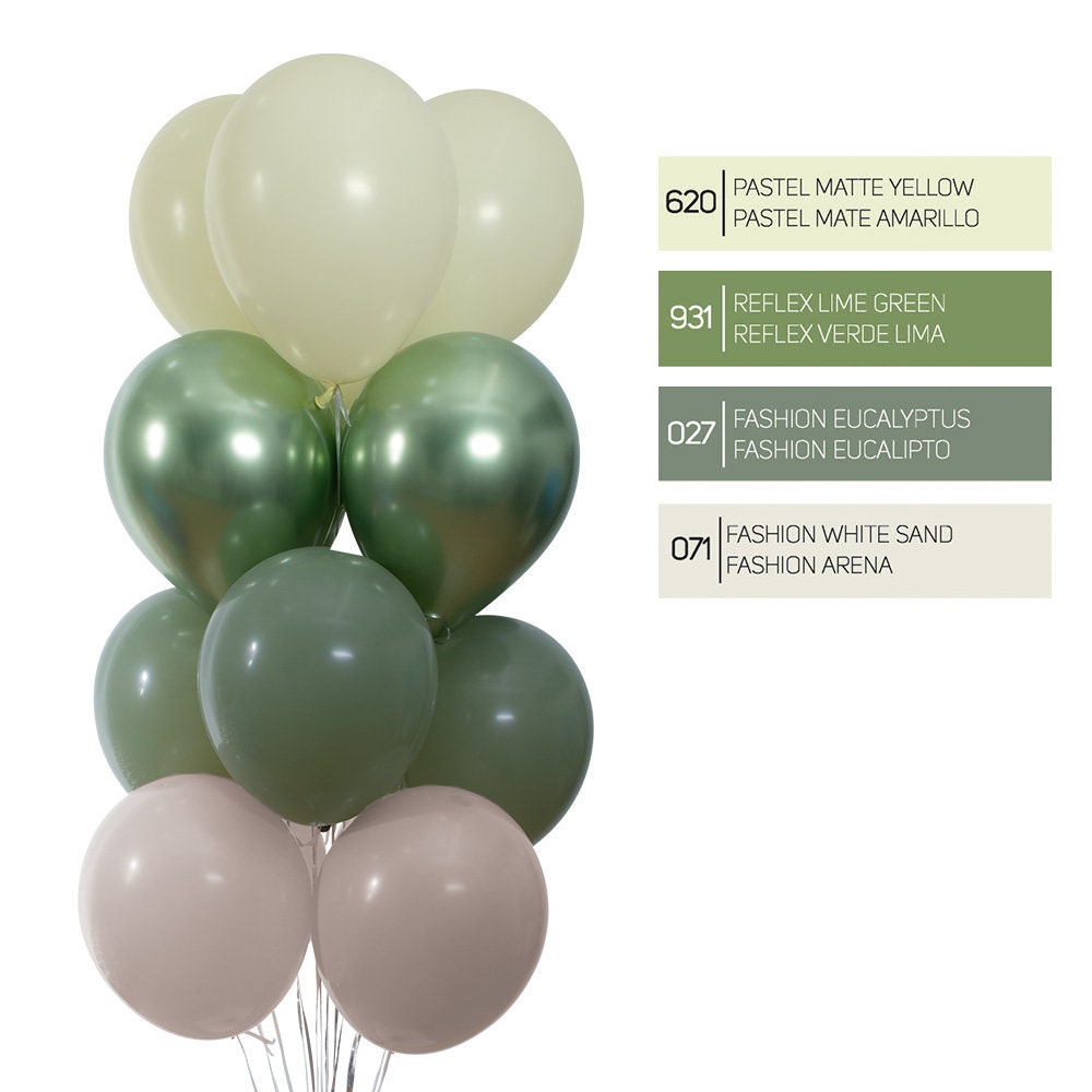10 CT Sage Green Balloon- Eucalyptus Balloon, Boho Balloon, Botanical ...