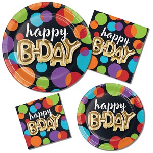 Festive Birthday Party Plates / Fun Birthday Party Plates / - Etsy