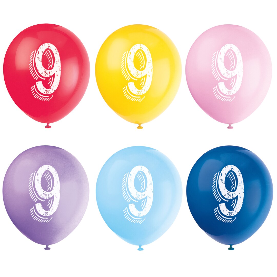 Number 9 Latex Balloons Nine Balloons, 9 Balloons, Number Balloons ...