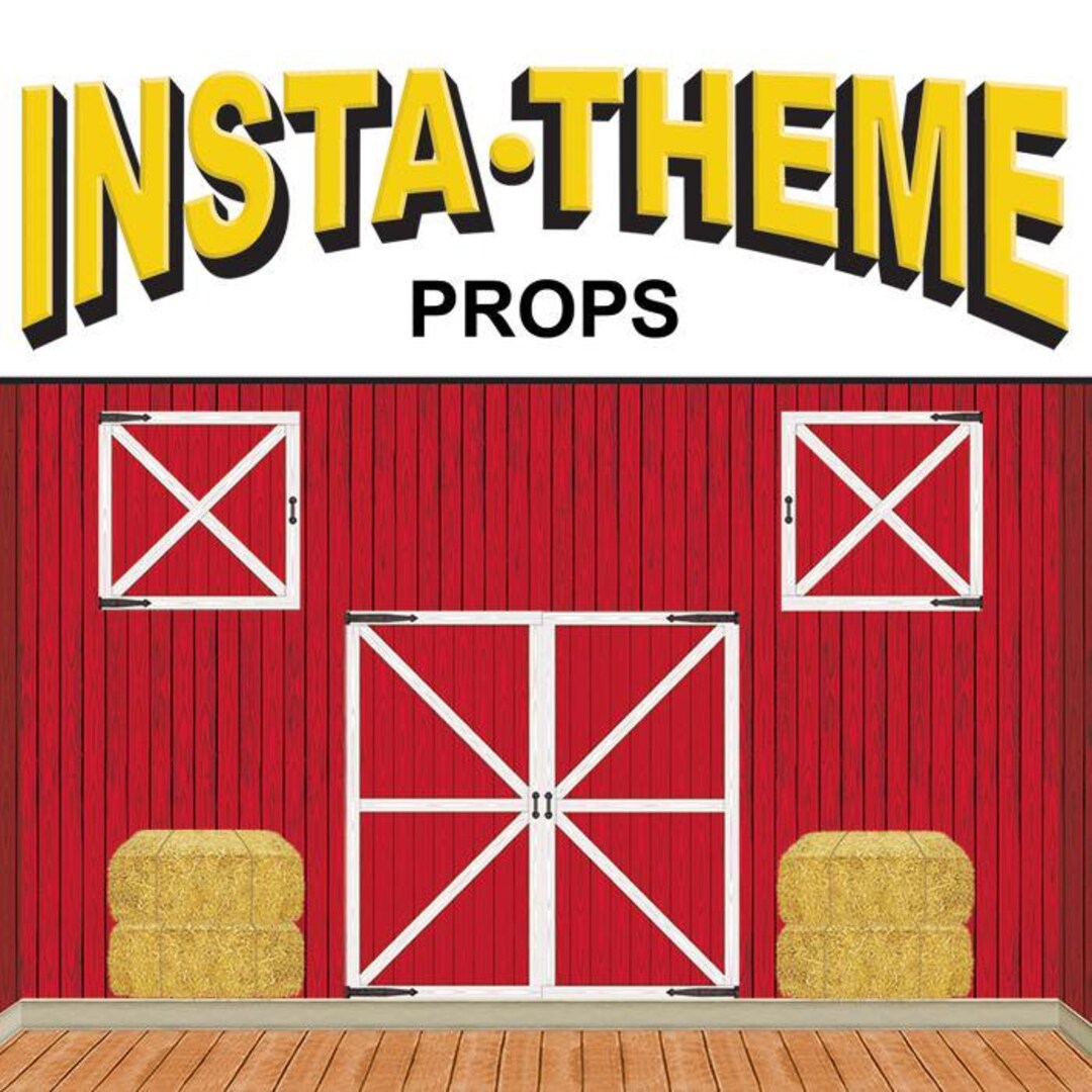 Red Barn Siding Backdrop Props: Western Farm Birthday Photo Booth Scene ...