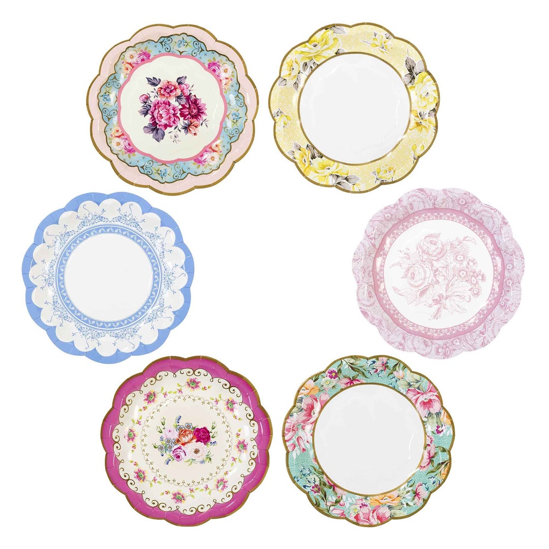 24 CT Tea Party Vintage Small Plates / Fancy Tea Party Plates / Vintage ...