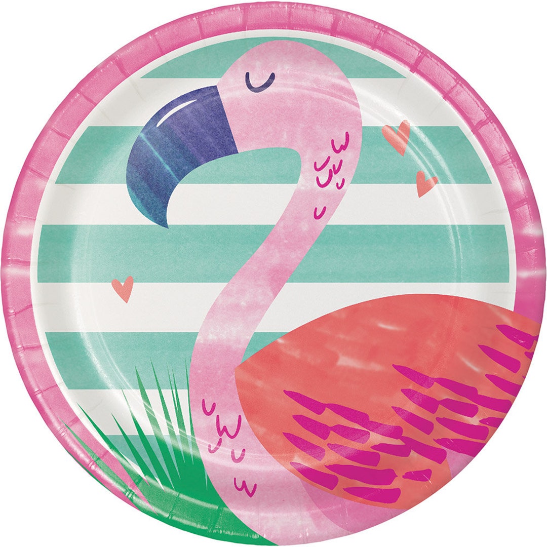 Tropical Flamingo Party Plates/ Flamingo Party Plates/ Summer Party ...