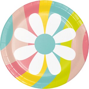 Groovy Party Dessert Plates- Two Groovy Plates, Groovy Party Supplies ...
