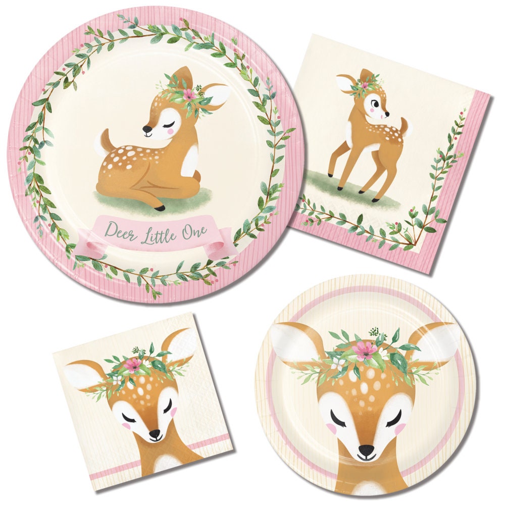 Deer Party Plates Small Deer Plates Deer Baby Shower Deer - Etsy