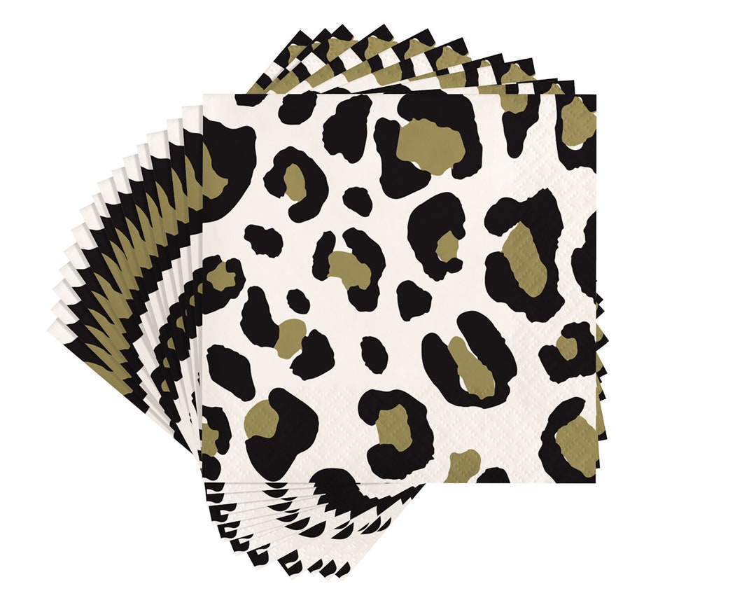 Leopard Print Party Napkins- Small Leopard Print Napkins, Cheetah Print ...